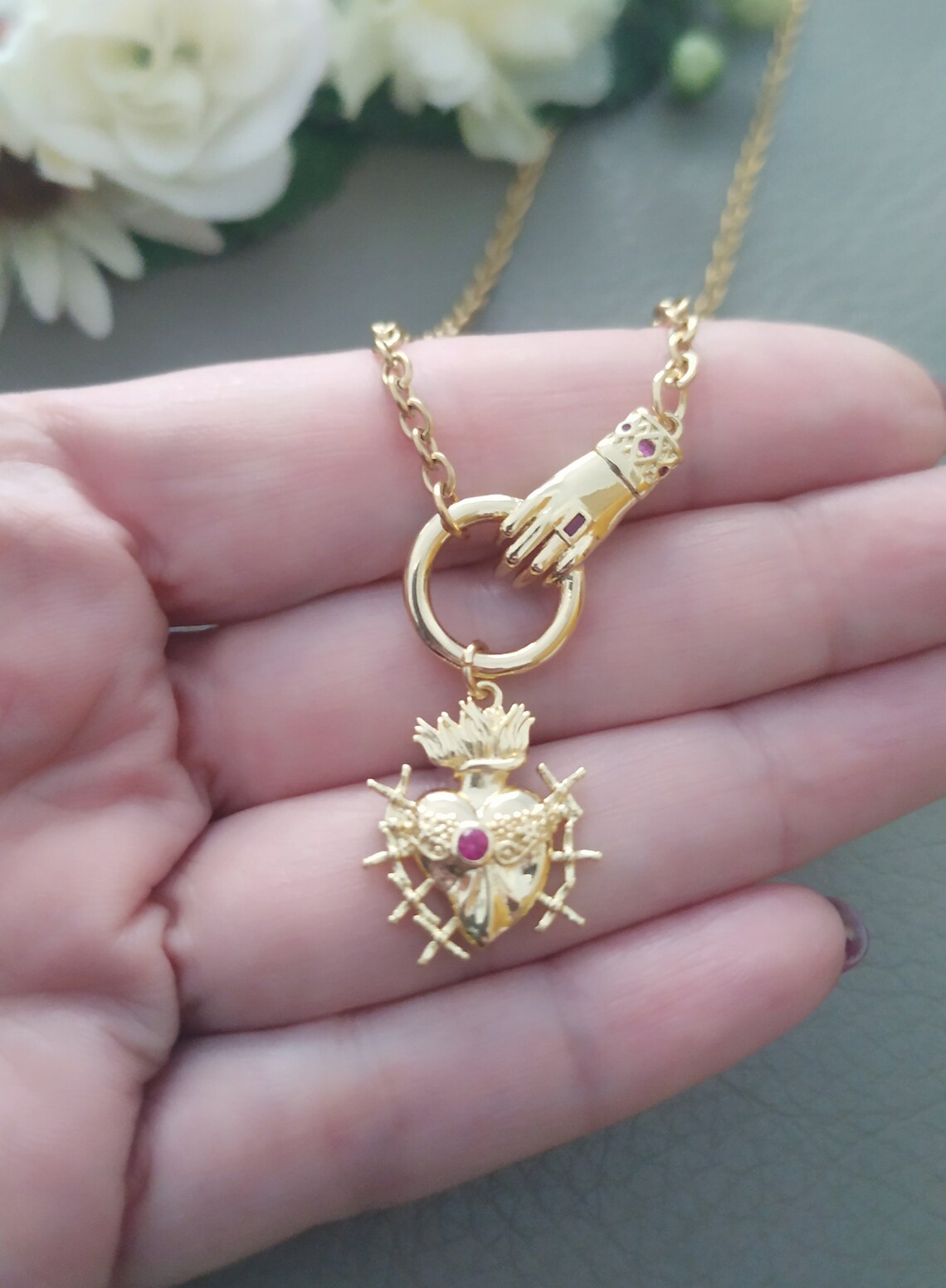 Cuore Sette Spade Madonna Addolorata Necklace - Etsy