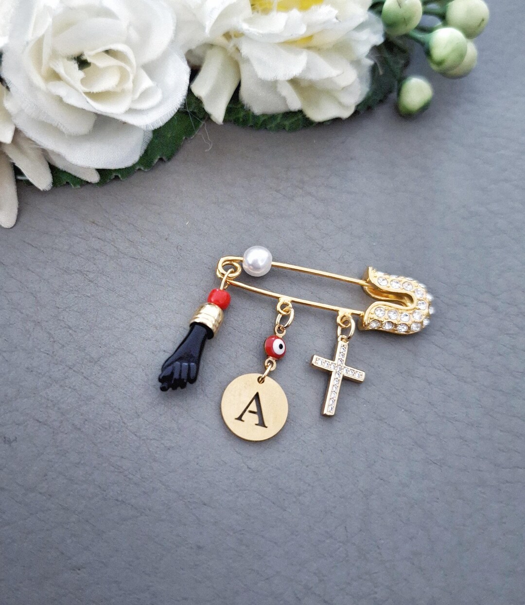 Custom Azabache Baby Pin - Etsy