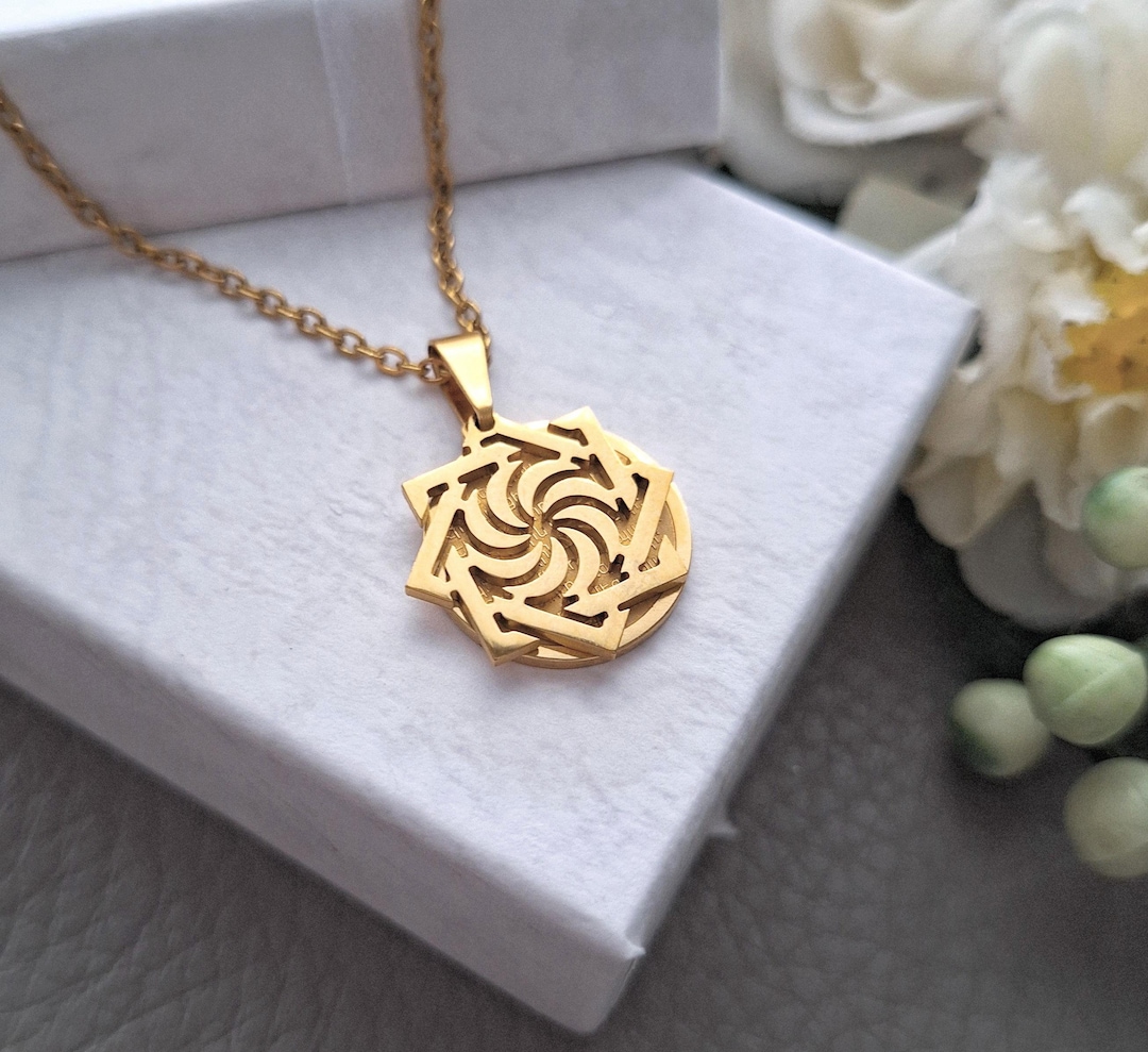 Armenian Eternity Symbol Necklace, 18k Gold Steel Hayr Mer Prayer ...