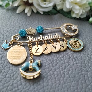 24 K Gold Plated Baby Pin, Allah Stroller Pin, Baby Keepsake, Newborn ...
