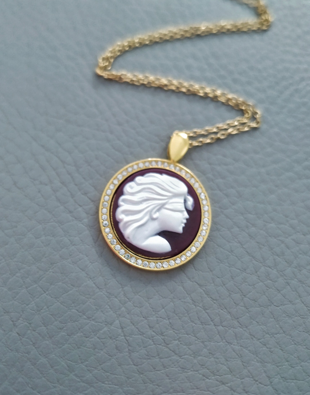 Fortuna Goddess Cameo Pendant Necklace - Etsy