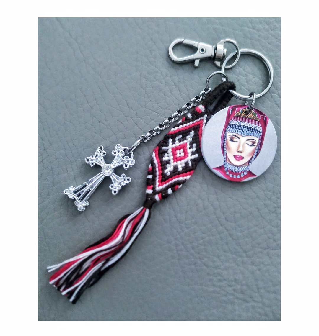 Armenian Keychain, Khachkar Cross, Taraz Girl Gift - Etsy