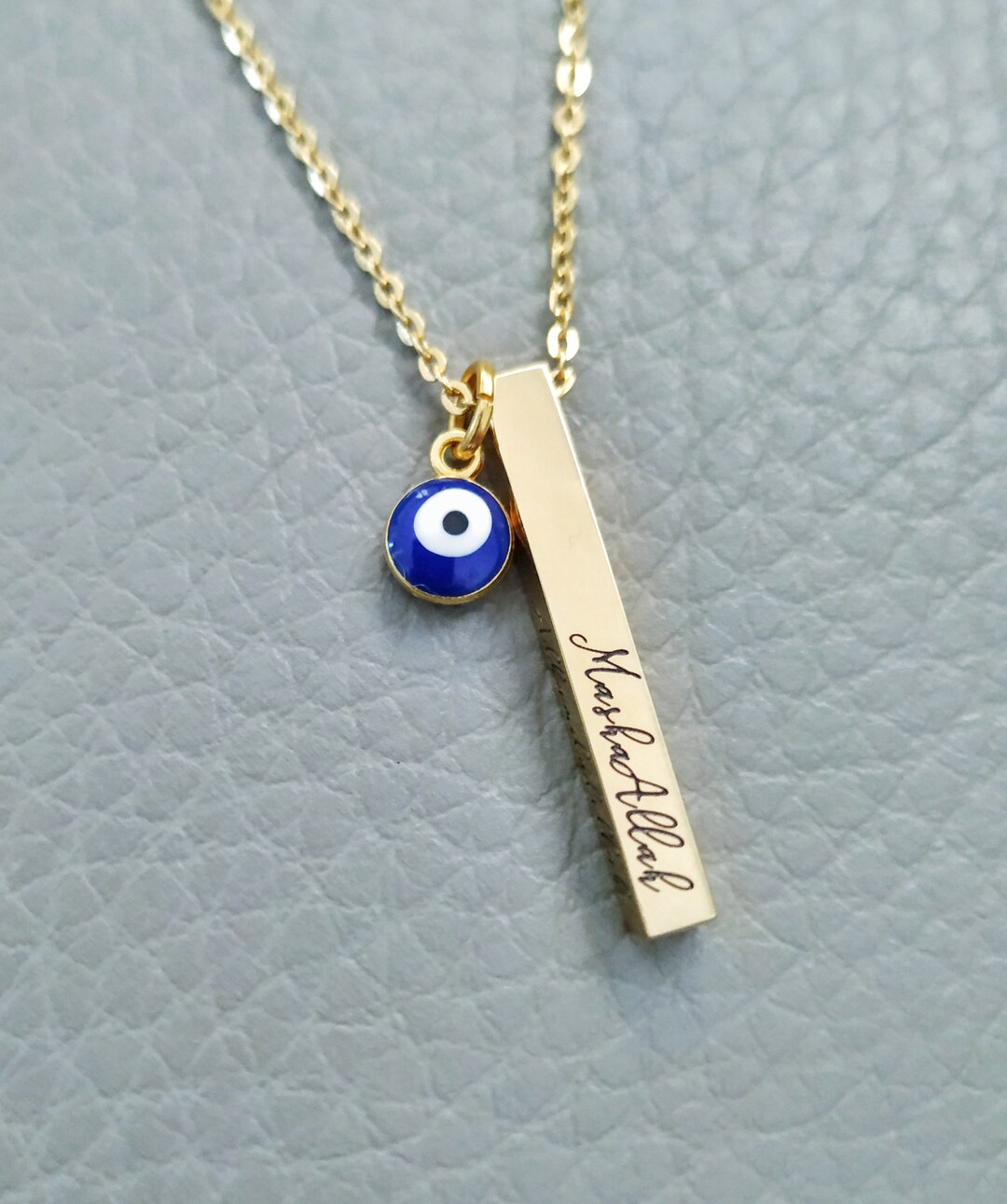 Mashallah Alhamdulillah Bar Pendant, Bismillah Muslim Islamic Necklace ...