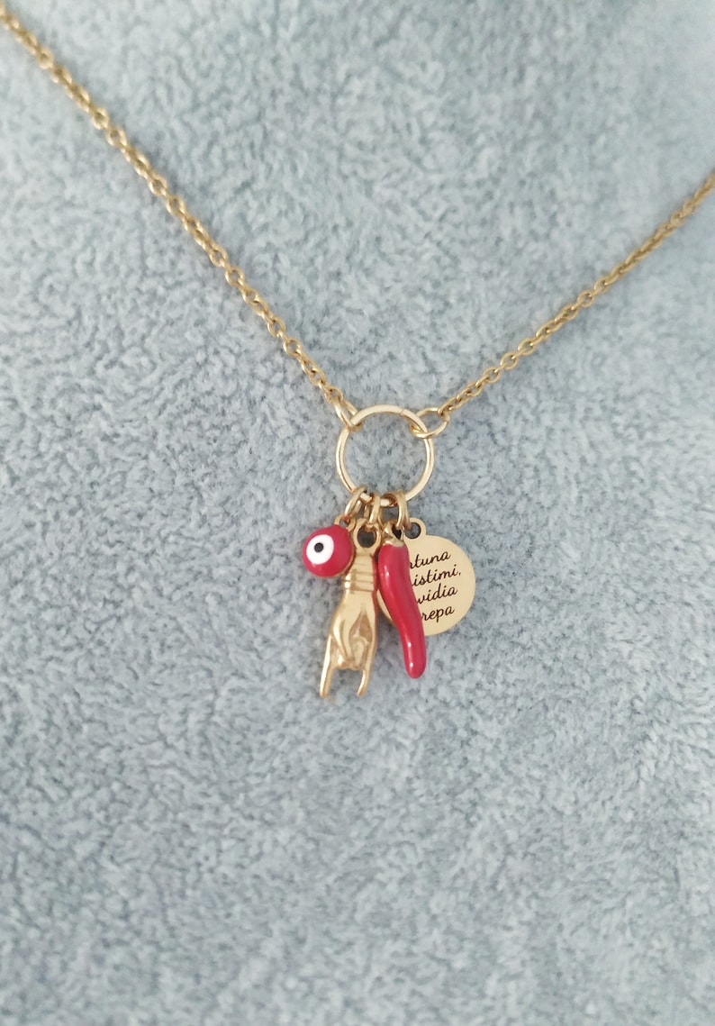 Cornorosso Italian Horn Necklace Mano Cornuto Gesture - Etsy