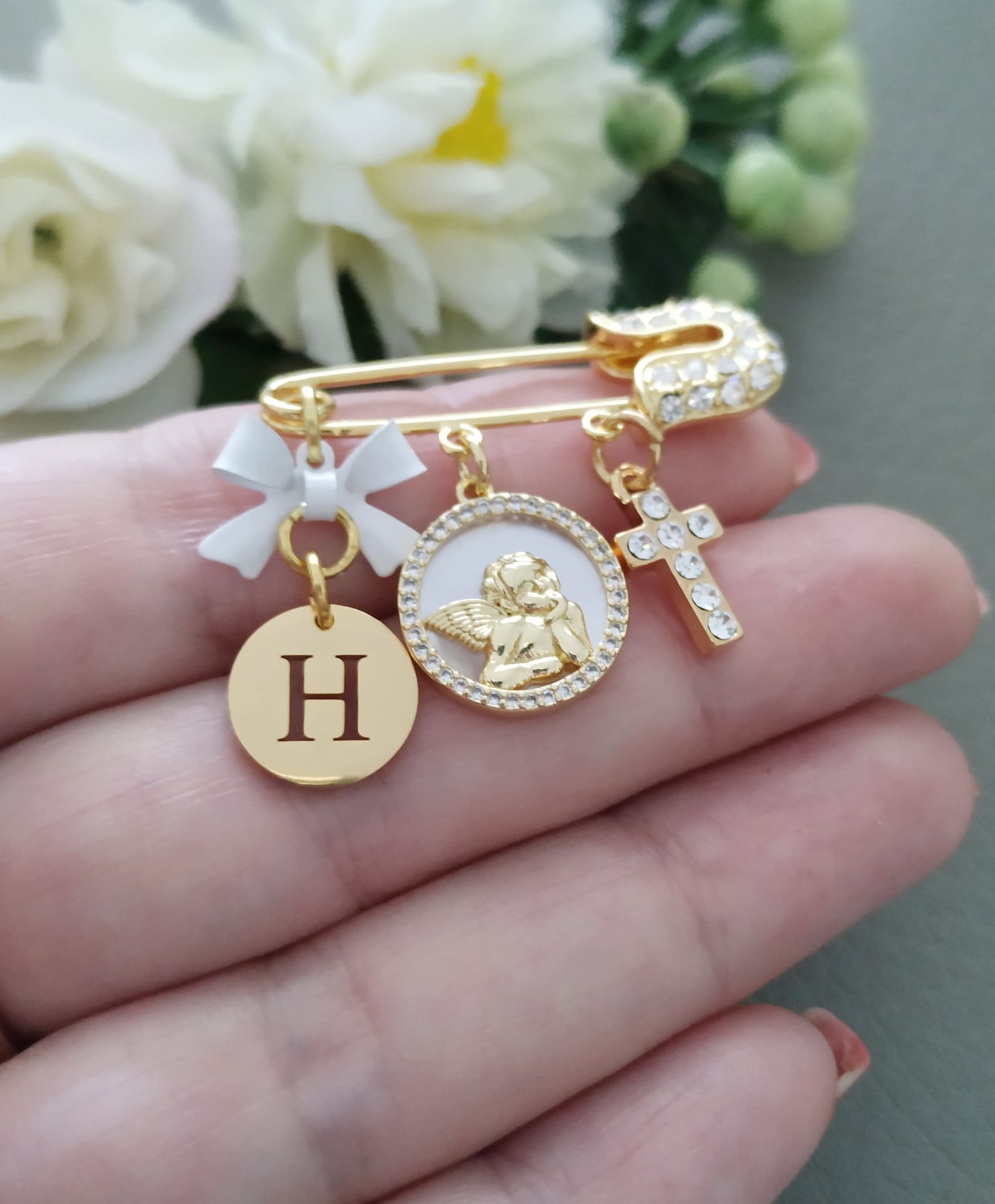 24k Protection for Baby Safety Pin, Guardian Angel Baby Pin Brooch ...