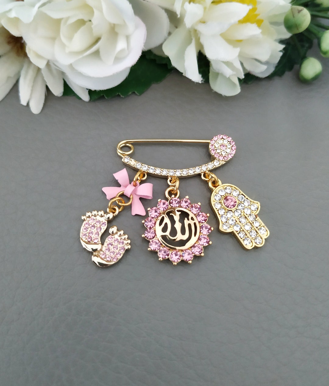 Diamante Allah Pin, Gold Allah Jewellery, Allah Baby Pin, Muslim Eid ...