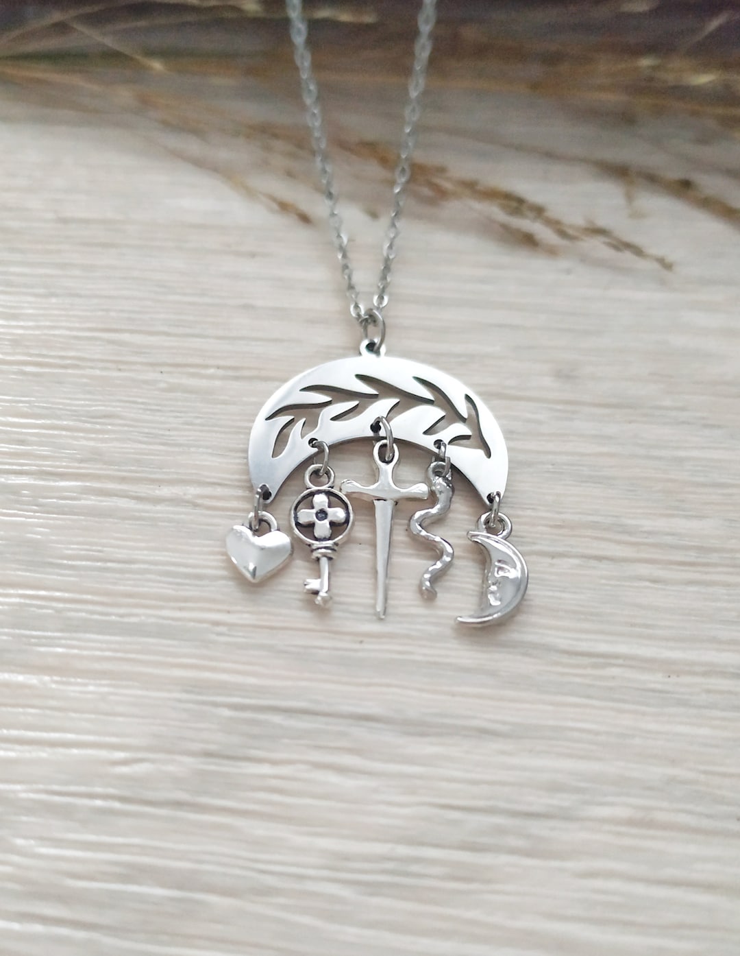 Modern Cimaruta Necklace, Coppini Symbols Pendant, Italy Folk Magic ...