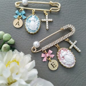 Guardian Angel Medal, Crib Angel Pin Brooch, Protection Watch Over Baby ...