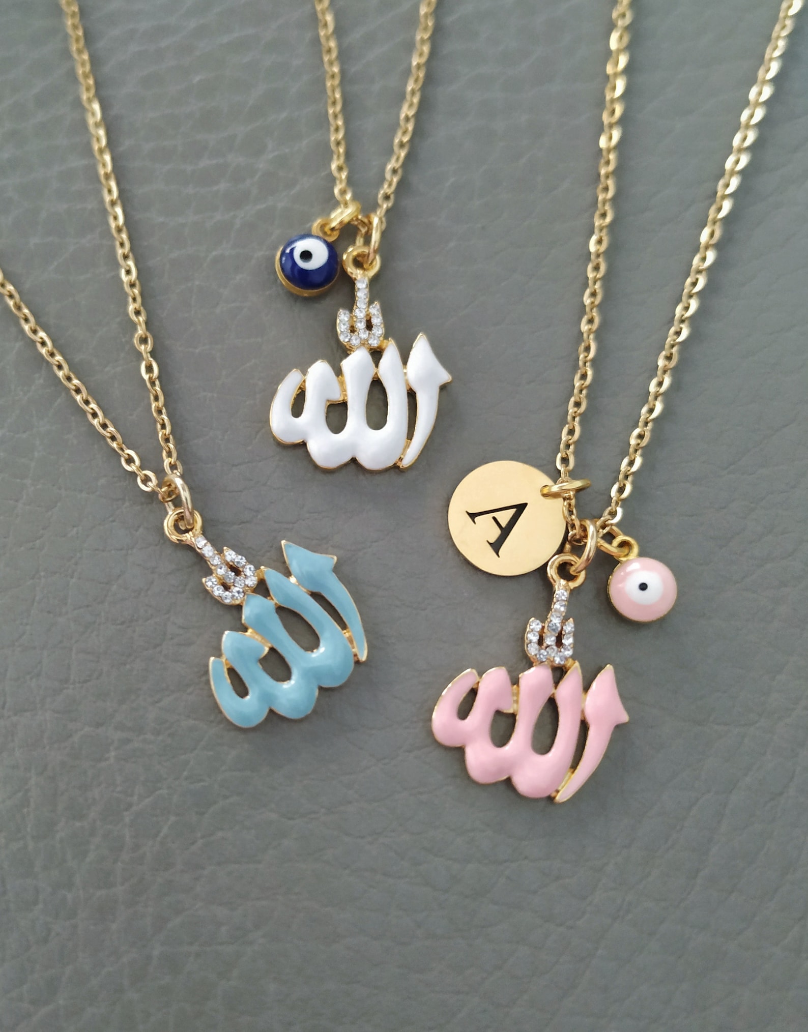 Colorful Allah Charm Necklace, Girls Gift Muslim, Children Kids Allah ...