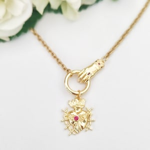 14K Gold Immaculate Heart of Mary With Seven Swords, Milagros Catholic ...