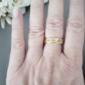 Bahai Jewelry Ring, Baha'i Faith Prayer, 18k Titanium Steel - Etsy