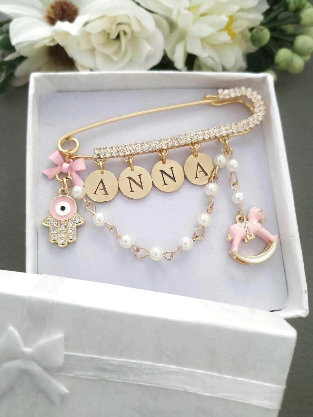 Personalized Baby Pin for Newborn With Full Name - Etsy