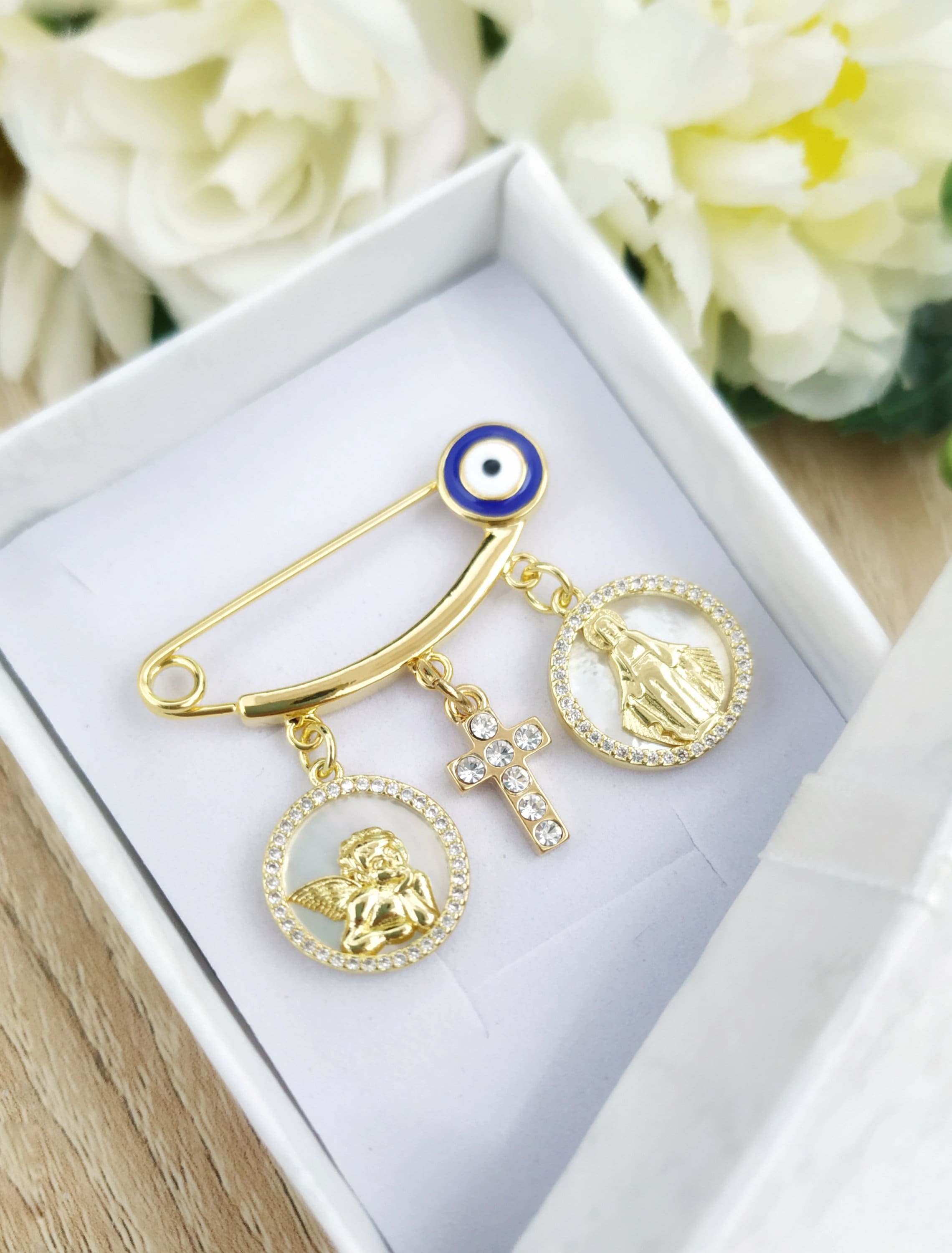 Protection for Baby Medallion for Baby Crib Gold Virgin Mary | Etsy