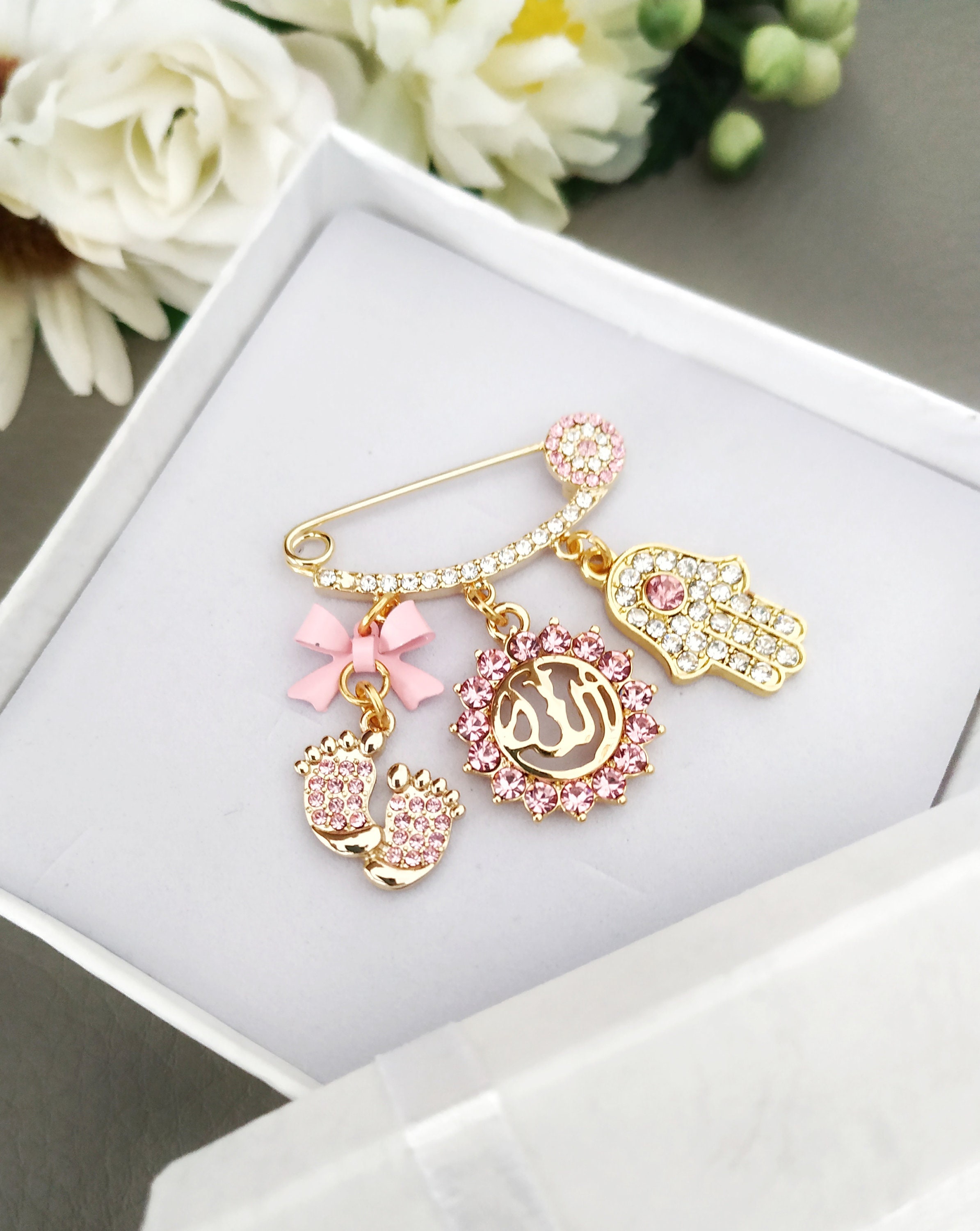 Diamante Allah Pin Gold Allah Jewellery Allah Baby Pin | Etsy