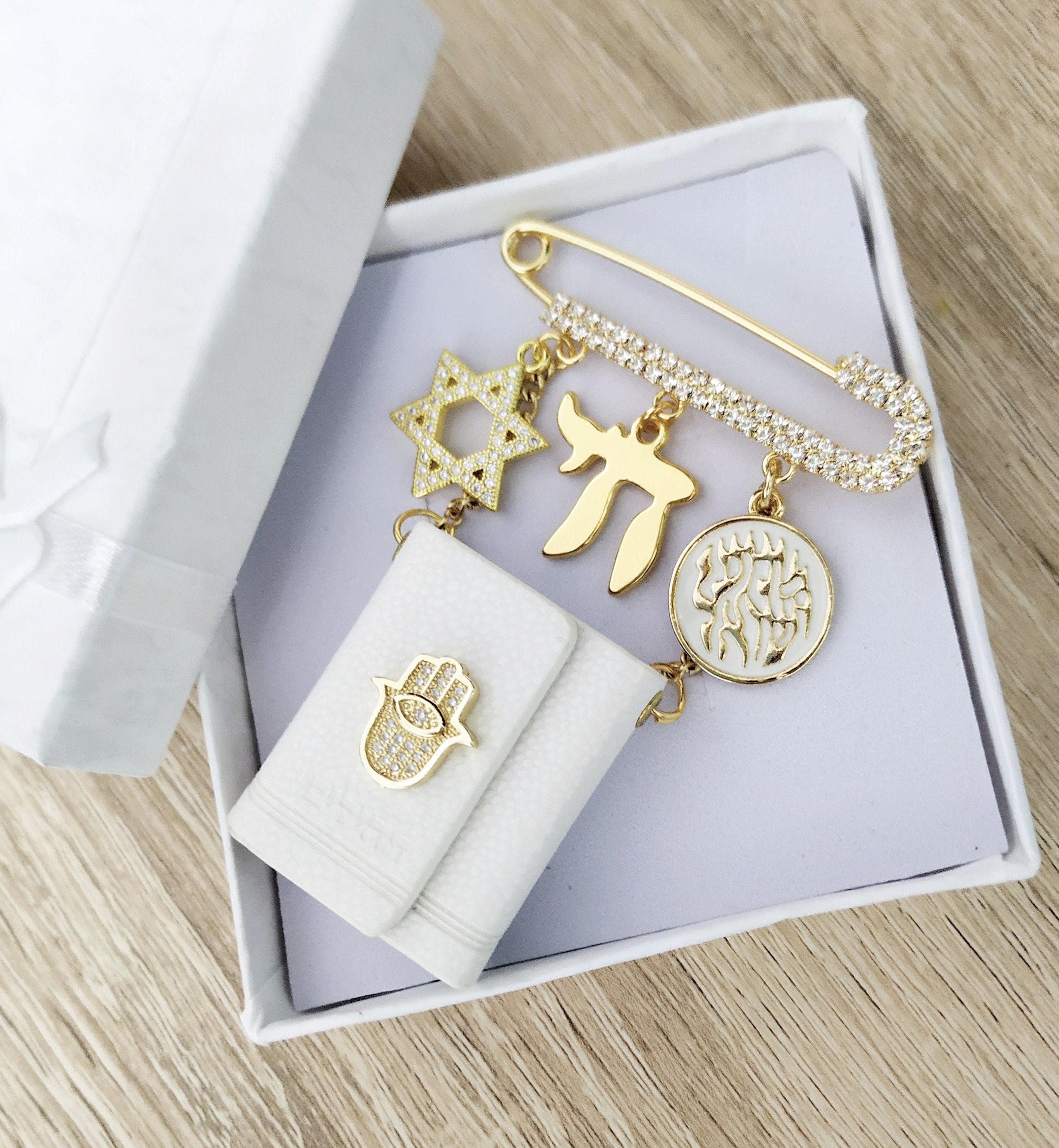 Luxury Gold Tehillim Pin Brooch Judaica Gifts Hebrew Jewish - Etsy Israel