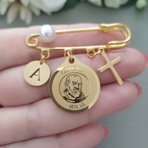 Padre Pio Heal Us, Personalized Safety Pins Keychain - Etsy