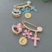 Personalized Baby Pin, Gold Safety Pin, Baby Boy Gift, Cross Baby Pin ...
