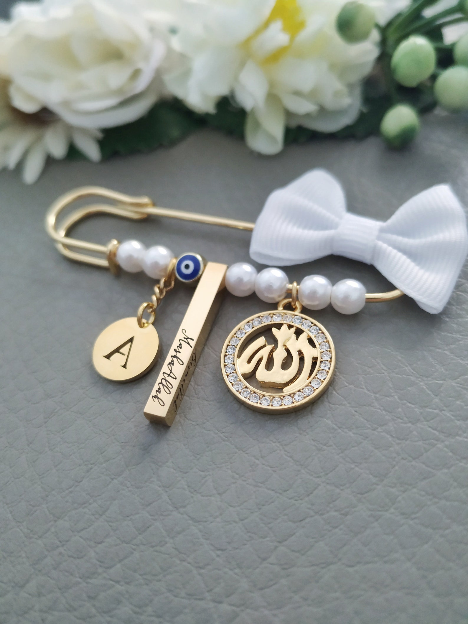 Gold Mashallah Pin Personalized Allah Pin Brooch Islamic Pin - Etsy