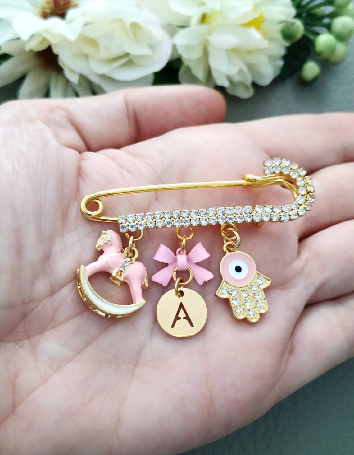 Personalized Baby Brooch Stroller Pin Newborn Boy Girl Gift | Etsy