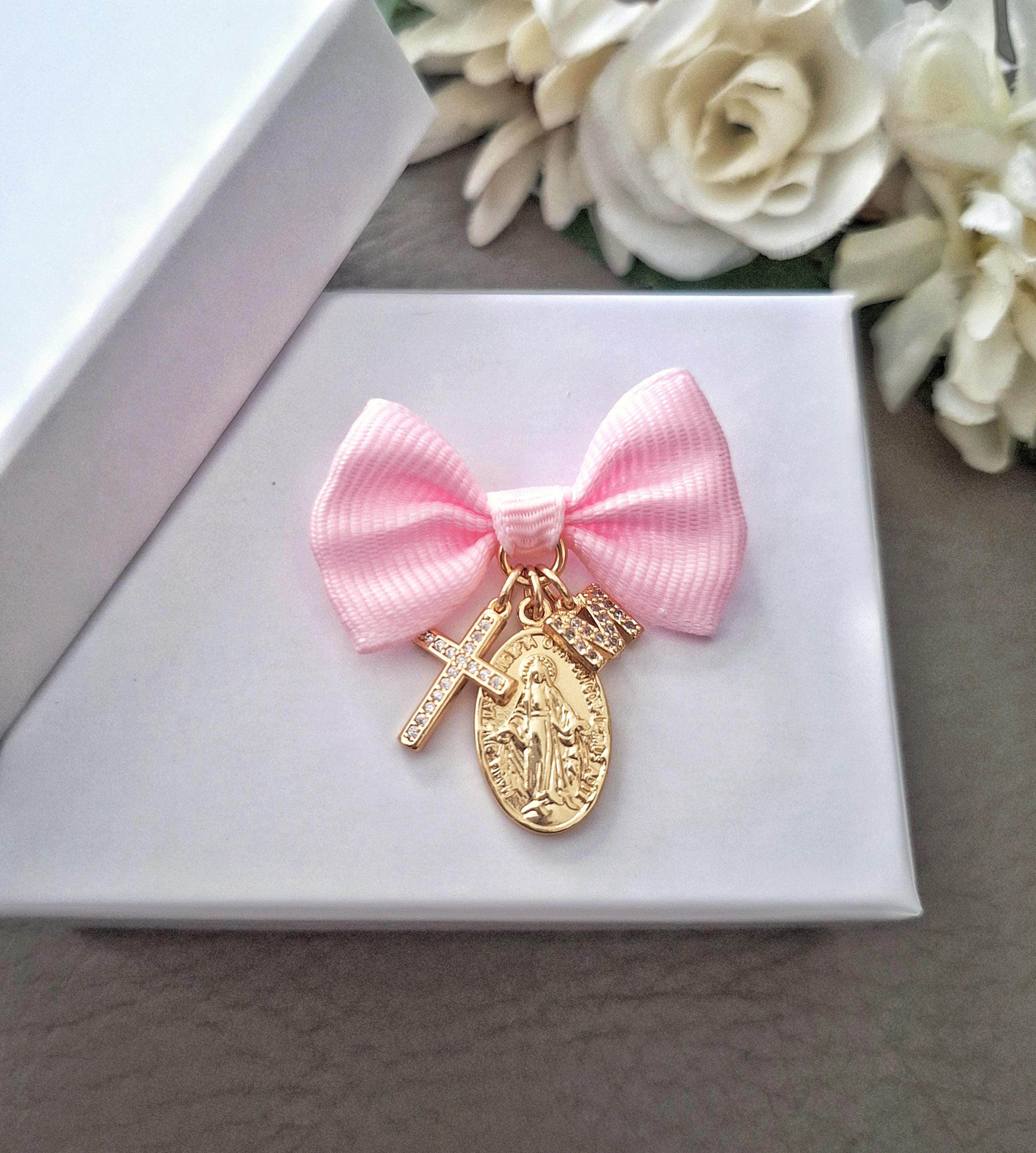 Saint Baby Pins, Virgin Mary Protection Jewelry, Gold Bowknot Brooch ...