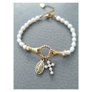 Natural Pearls Bracelet, Italian Charms, Protection Jewelry - Etsy