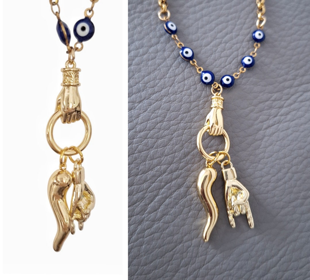 Italian Horn Car Charm, Devils Horns Hand Rear Mirror Hanging ...