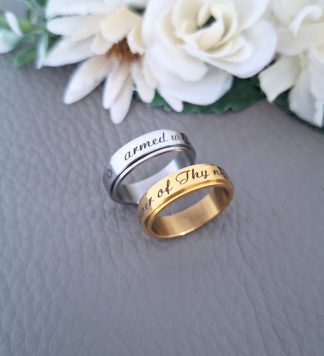 Bahai Jewelry Ring, Baha'i Faith Prayer, 18k Titanium Steel - Etsy
