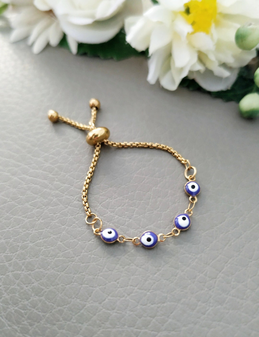 Child OJO Evil Eye Bracelet, Evil Eye Protection Bracelet, Gold Evil ...