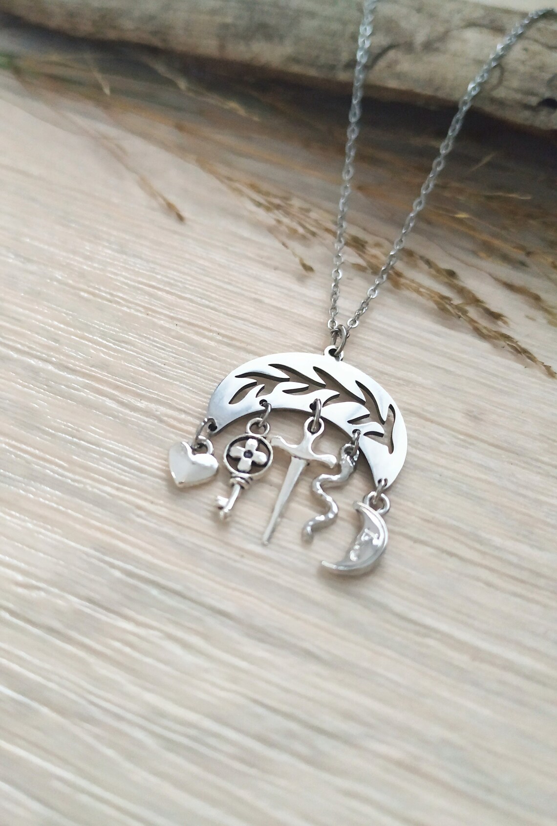 Modern Cimaruta Necklace Coppini Symbols Pendant Italy Folk - Etsy