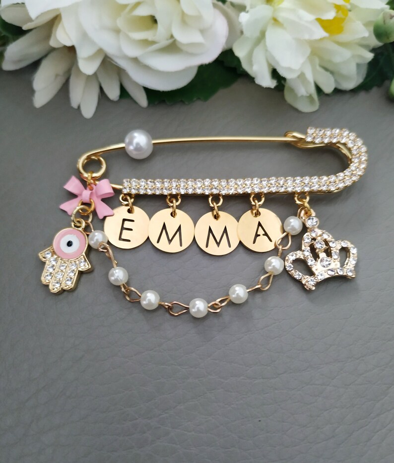 New Baby Girl Pin Personalized Newborn Baby Girl Gift Gold | Etsy