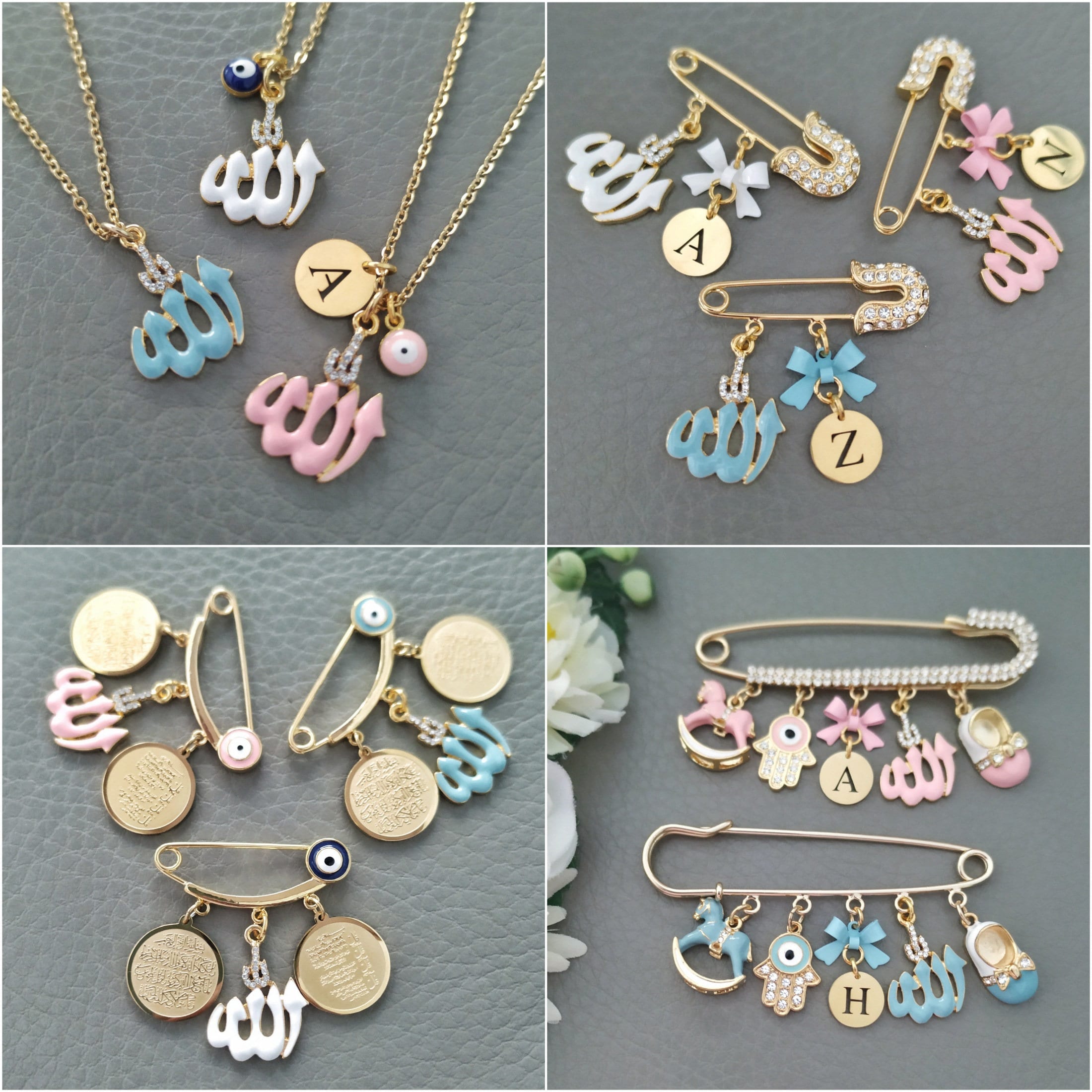 Colorful Allah Charm Necklace Girls Gift Muslim Children - Etsy