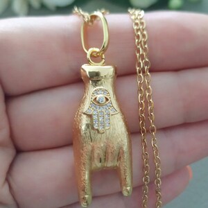 Malocchio Italian Horn Necklace, Large Sized Hand Mano Cornuto Cornetto ...