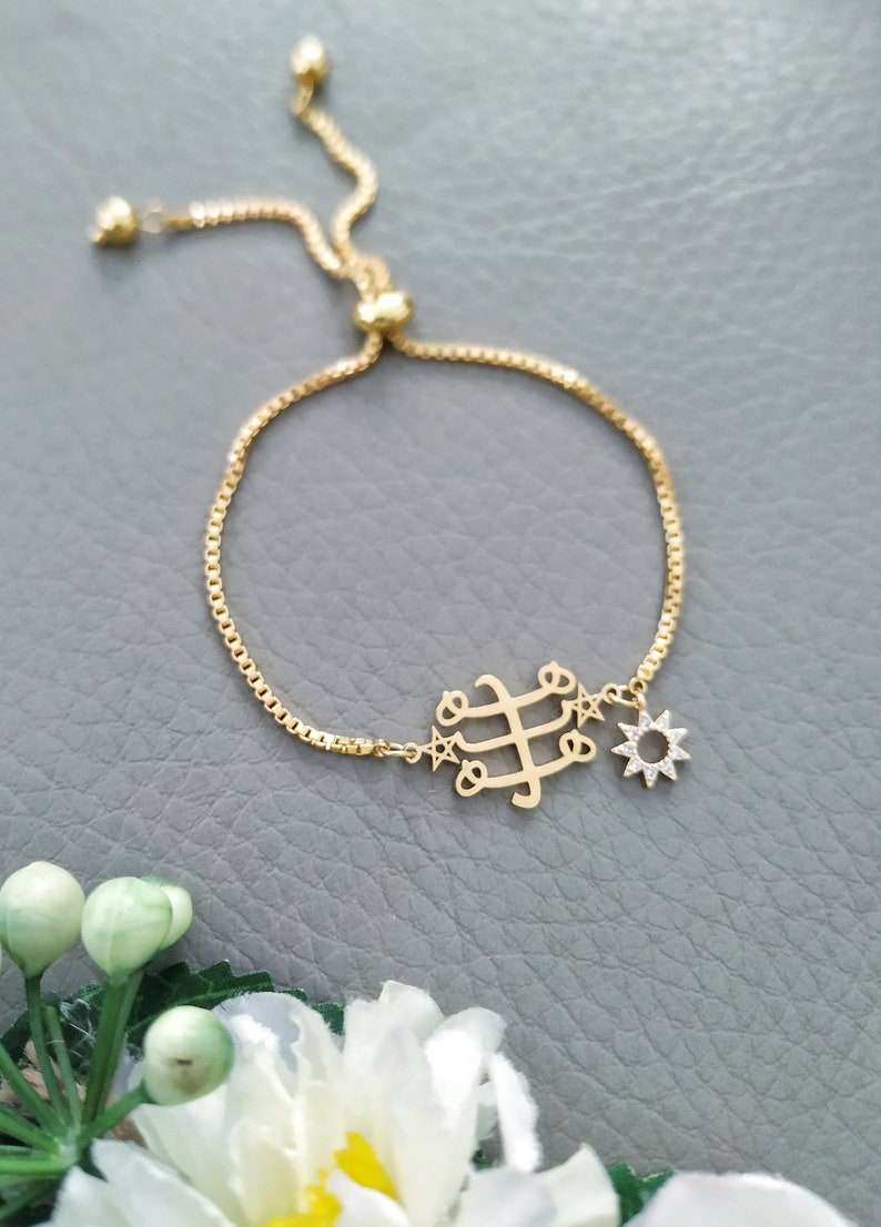 Baha'i Bracelet Gold Ringstone Symbol Bahai Jewelry | Etsy