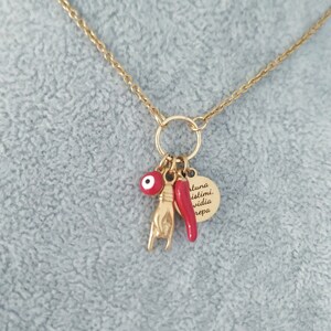 Cornorosso Italian Horn Necklace, Mano Cornuto Gesture Pendants ...