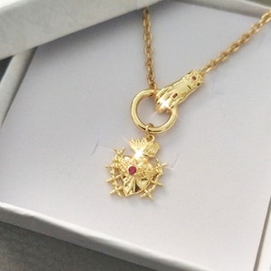 14K Gold Immaculate Heart of Mary With Seven Swords, Milagros Catholic ...