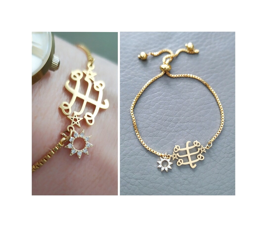 Baha'i Bracelet Gold Ringstone Symbol Bahai Jewelry - Etsy
