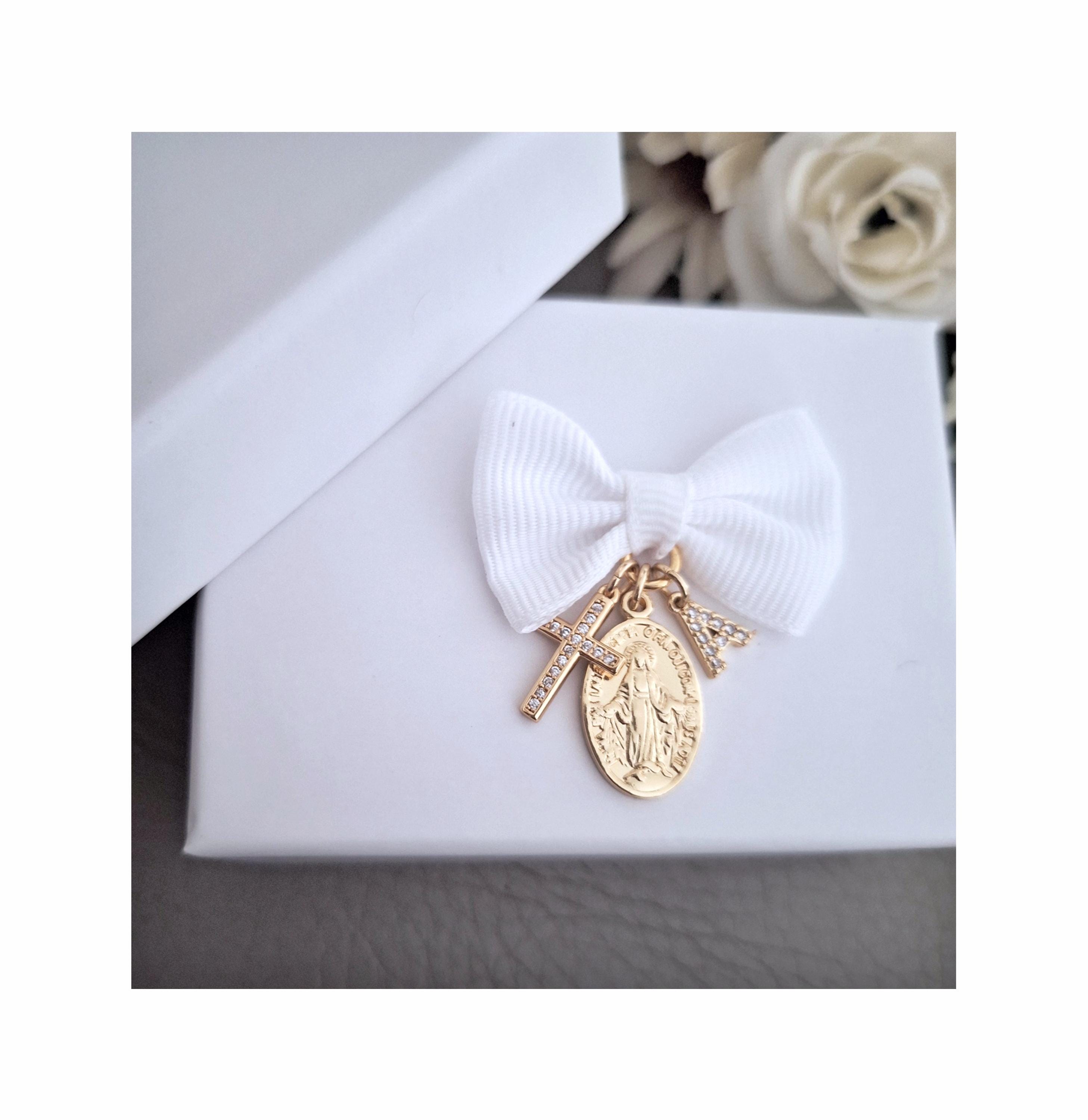 Saint Baby Pins, Virgin Mary Protection Jewelry, Gold Bowknot Brooch ...