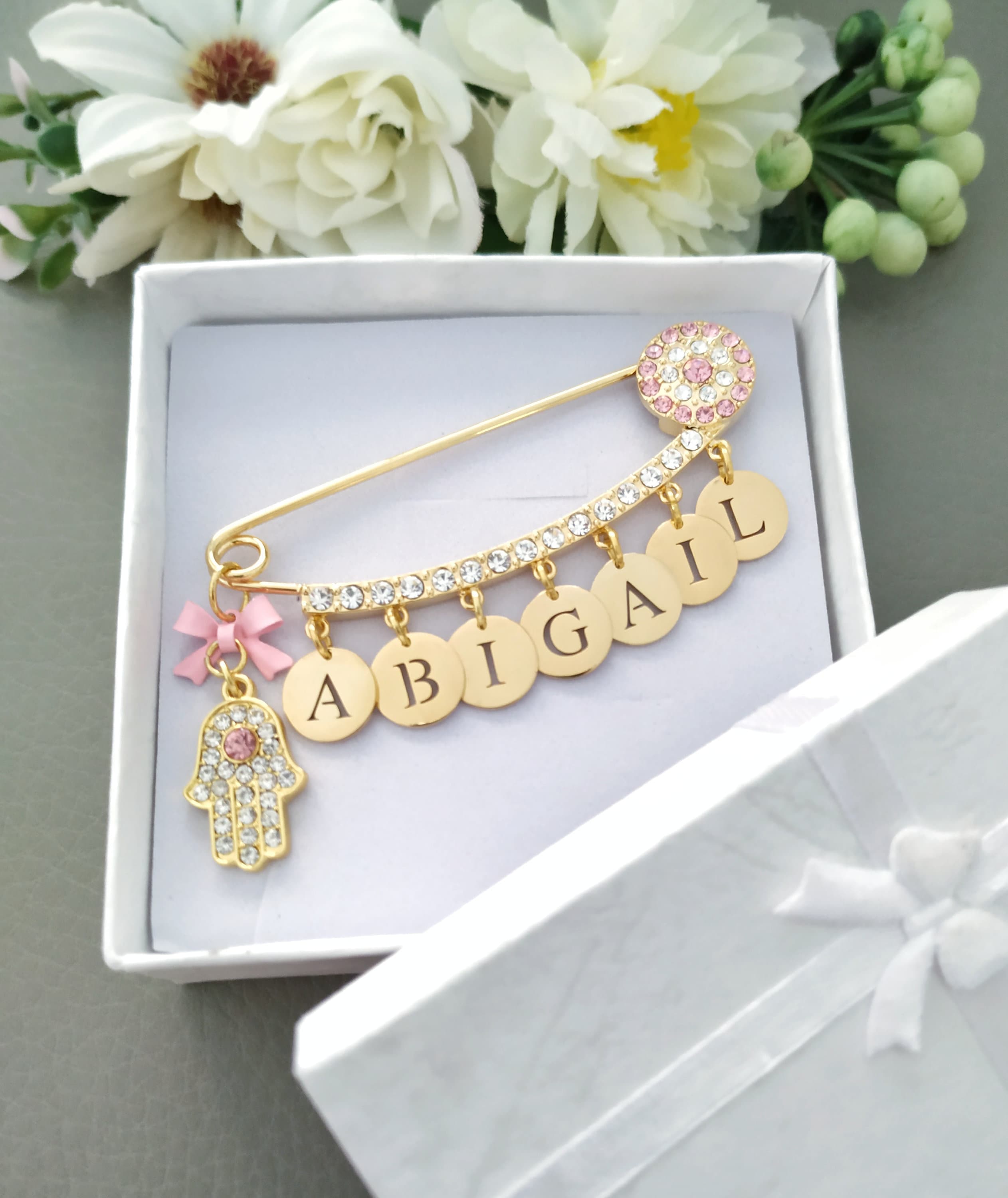 Evil Eye Pin Evil Eye Brooch Gold Personalized Safety Pin | Etsy