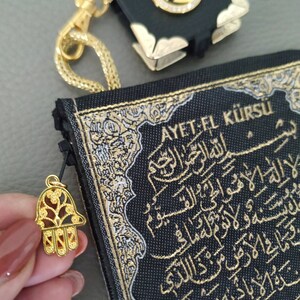 Ayatul Kursi Wallet, Muslim Islam Quran Book Bag Charm, Prayer Gold ...