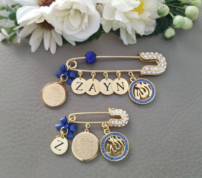 Personalized 4 Qul Ayatul Kursi Allah Pink Blue Diamante Baby | Etsy