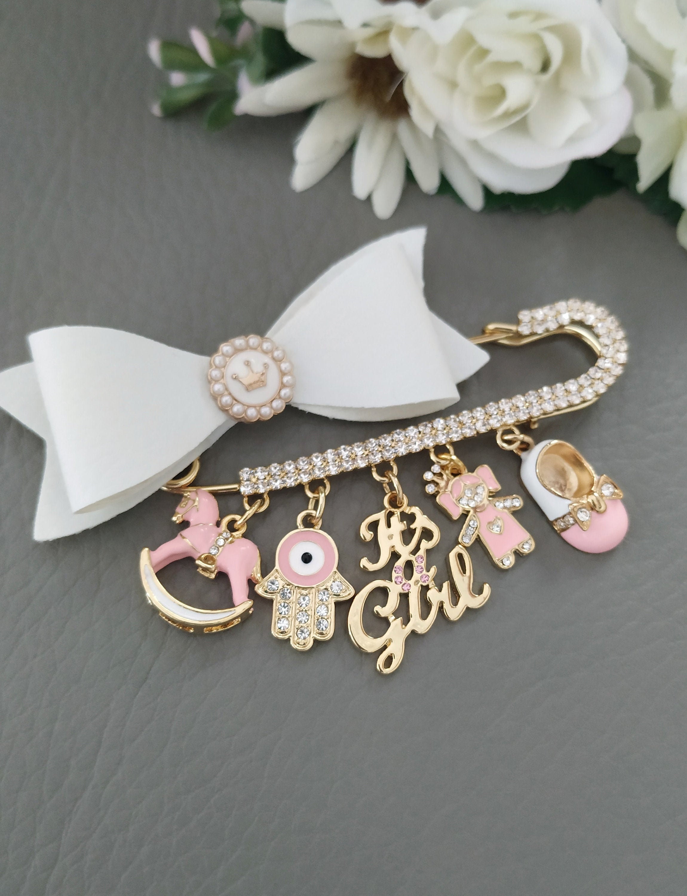 Baby Girl Pin Brooch Girl Safety Pin Infant Jewelry - Etsy