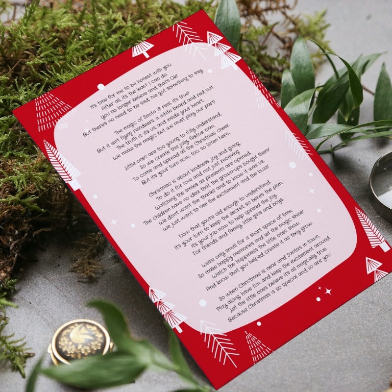 Letter Explaining Santa is Not Real - Etsy