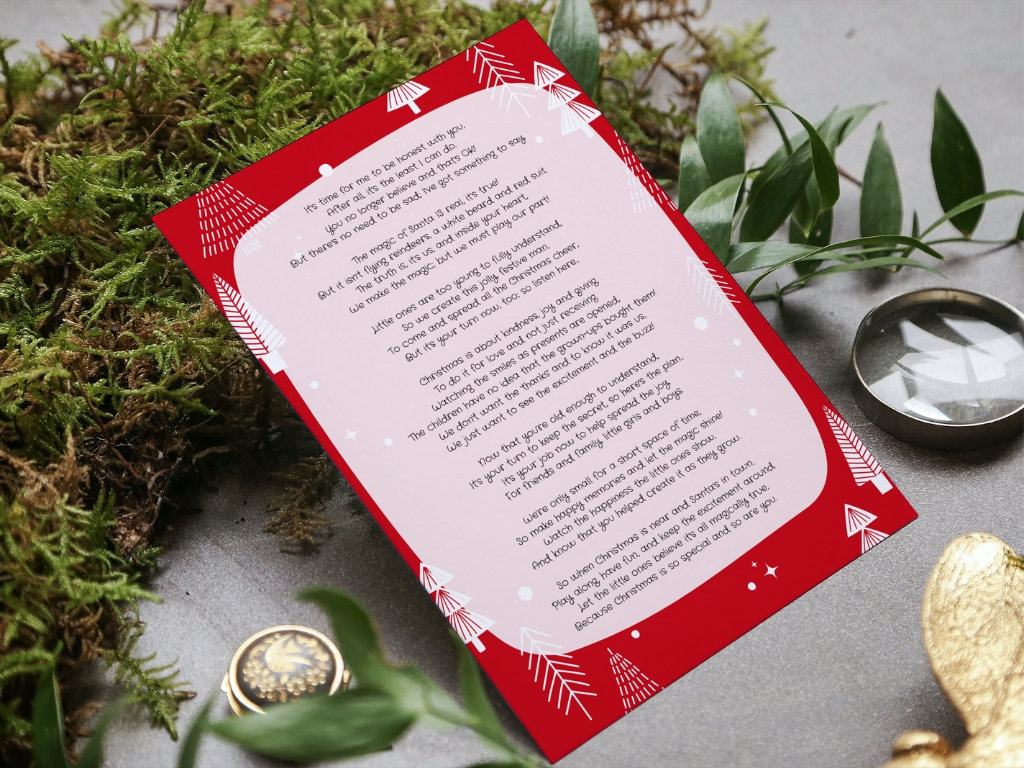 DOWNLOAD, No Longer Believe Poem, Child Doesn't Believe in Santa Letter ...