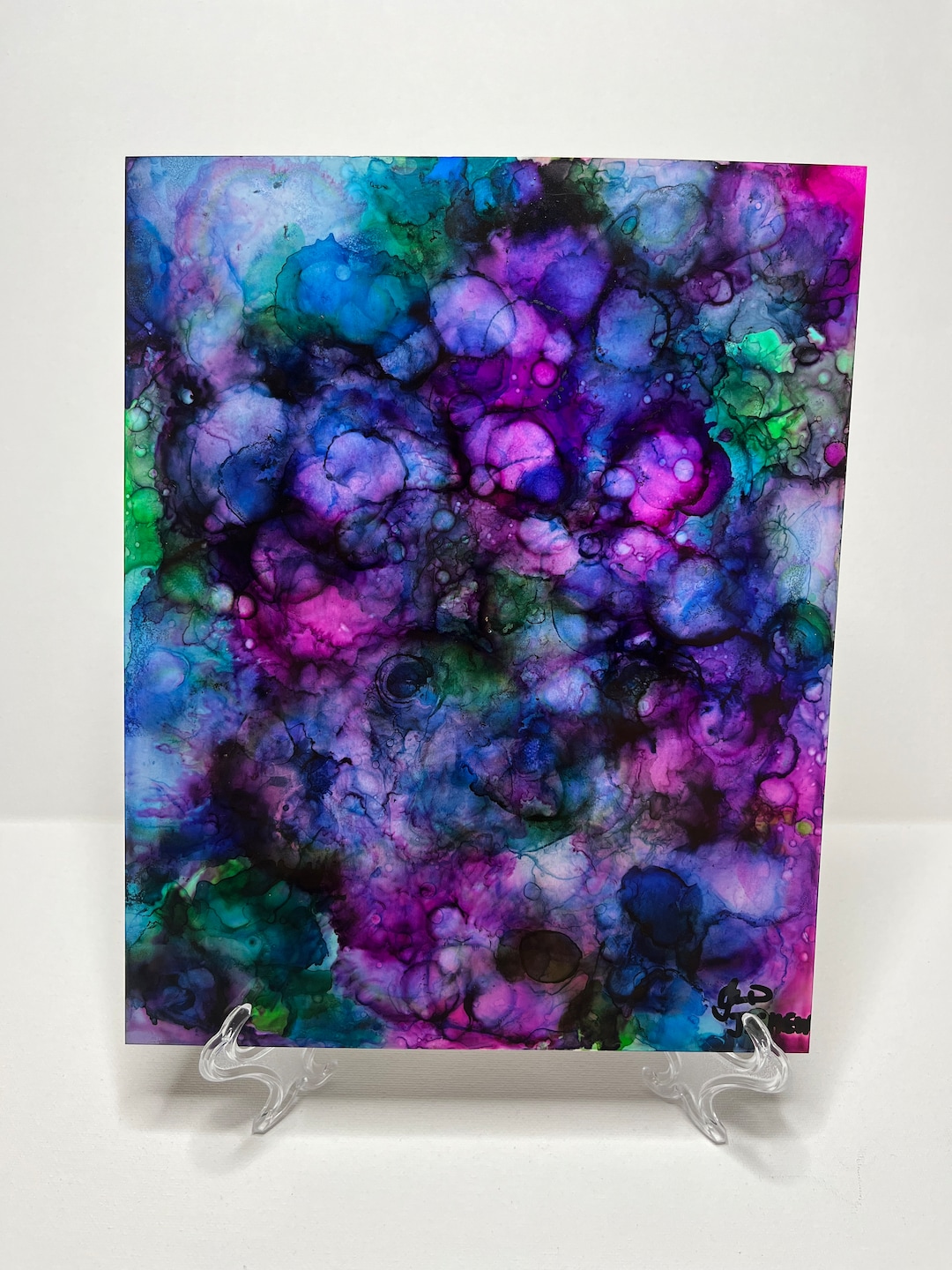 Alcohol Ink Original the Secret Garden by Joanne Chew 8 X 10 on Yupo ...