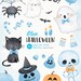 Blue Halloween Watercolor Clipart, Cute Pastel Halloween Boy PNG - Etsy