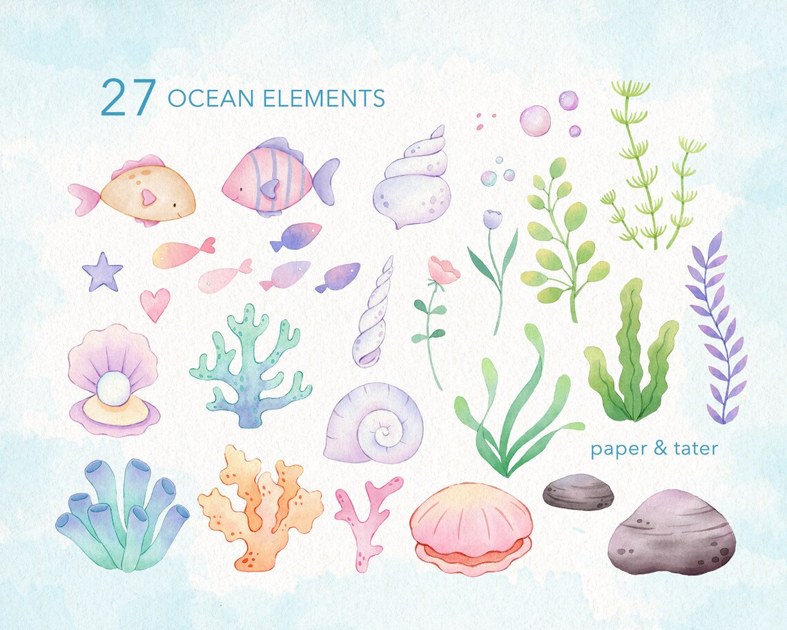 Cute Mermaids Watercolor Clipart Mermaid PNG - Etsy