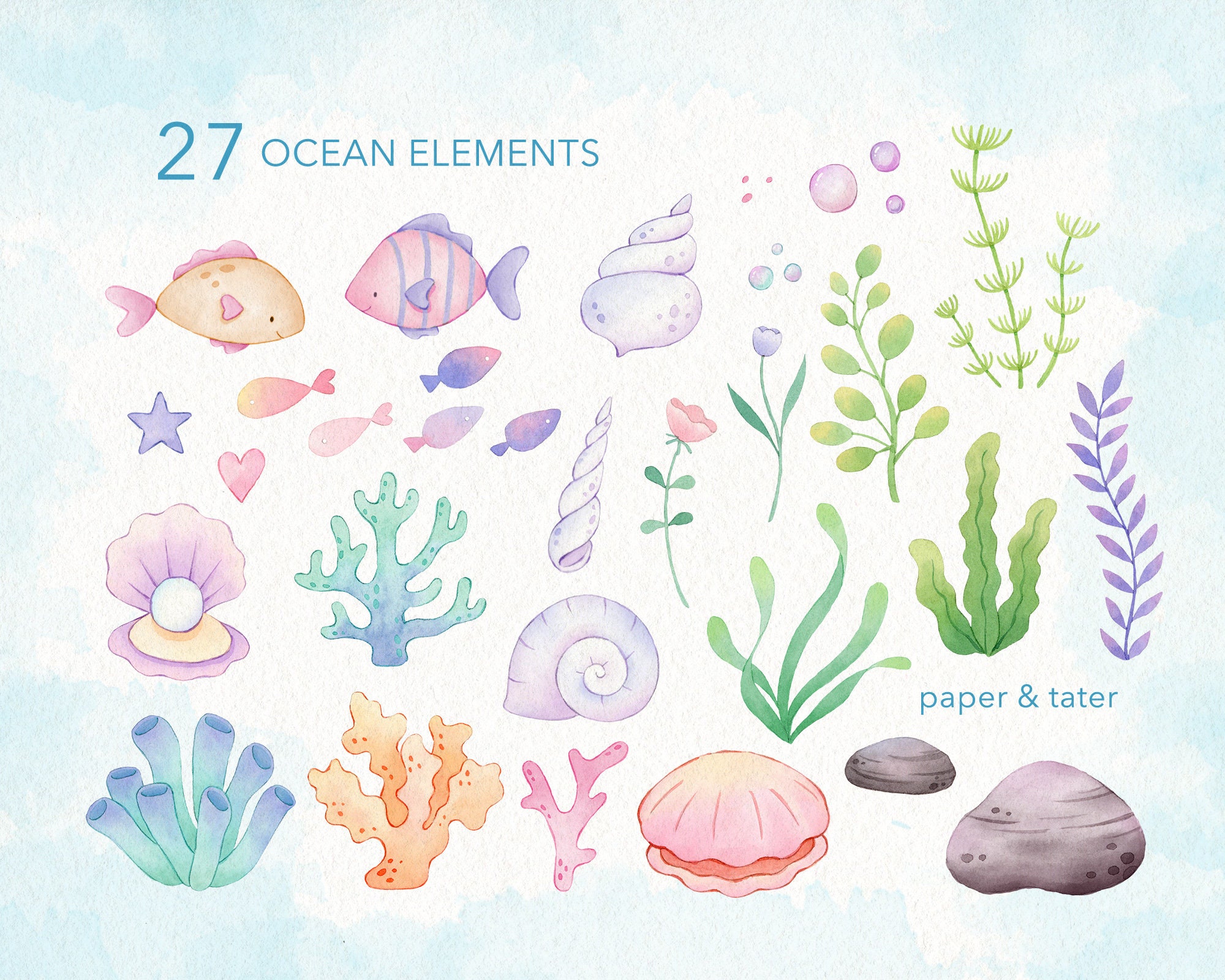 Cute Mermaids Watercolor Clipart Mermaid PNG - Etsy