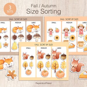 Fall Size Sorting Game for Kids - Autumn-themed Sort by Size Activity ...