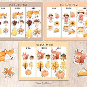 Fall Size Sorting Game for Kids - Autumn-themed Sort by Size Activity ...