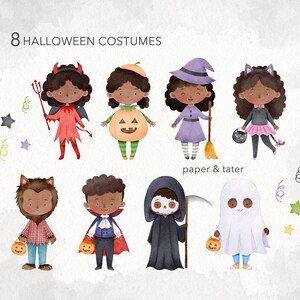 Halloween Costume Kids Watercolor Clipart, Trick or Treat Halloween PNG ...